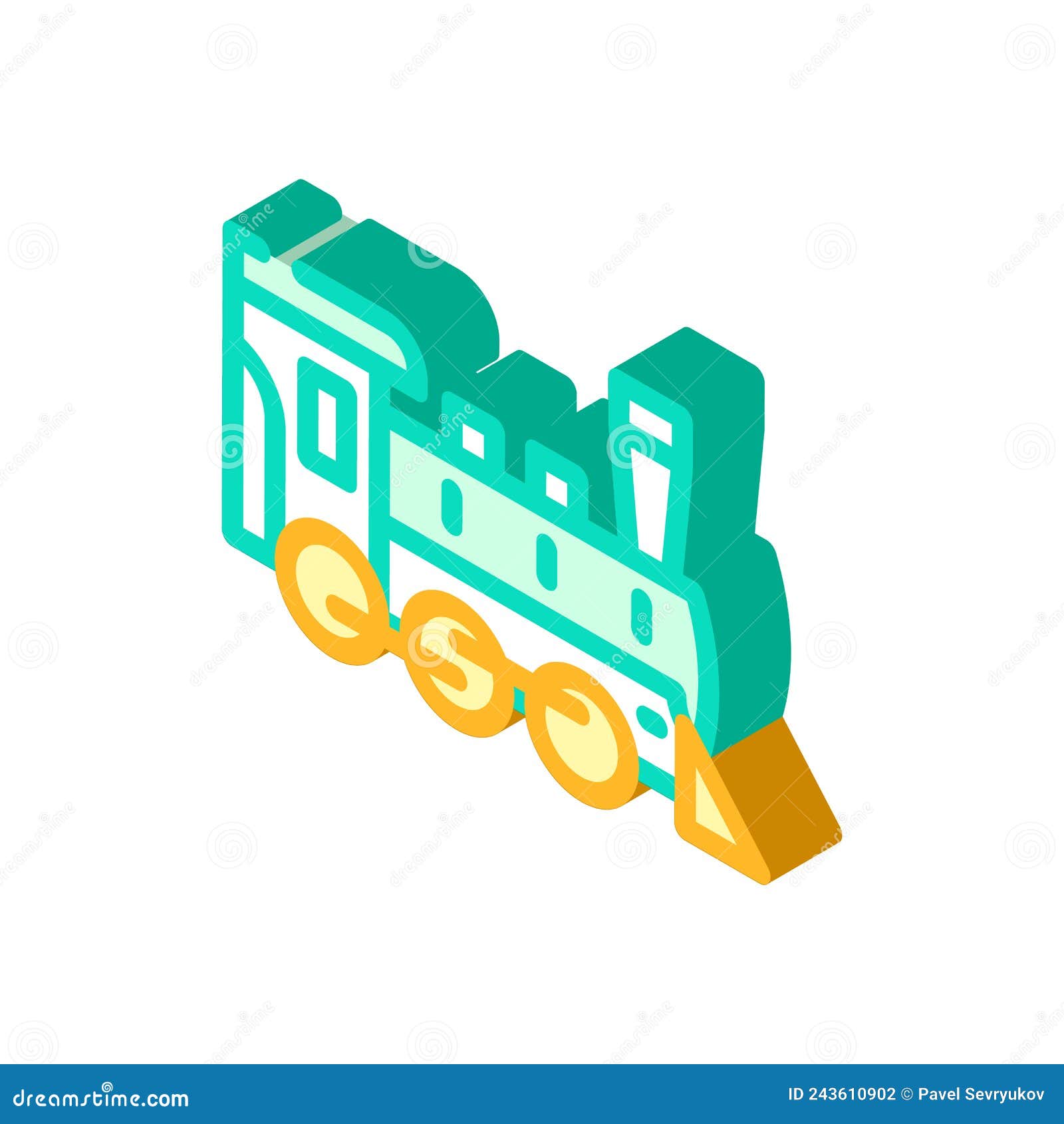 Steam Train Isometric Icon Vector Illustration Stock Vector ...