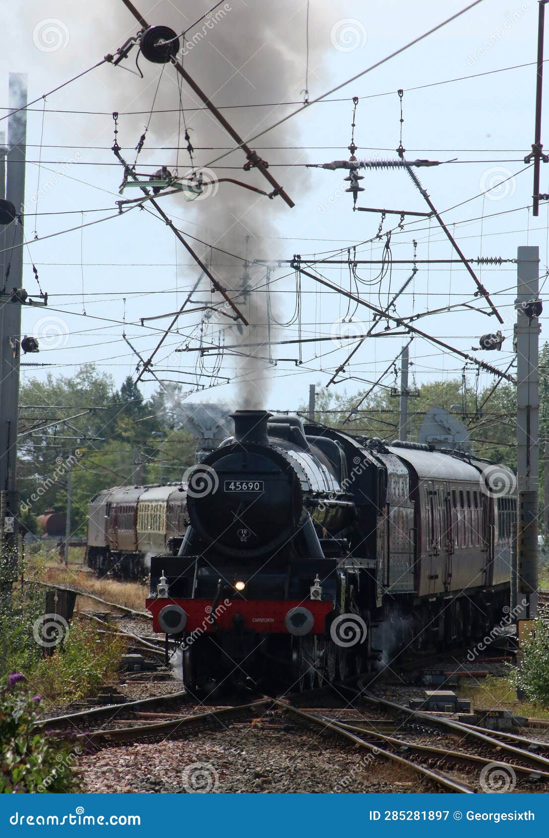 Steam Train Leander Leaving Carnforth Stock Image - Image of jubilee ...