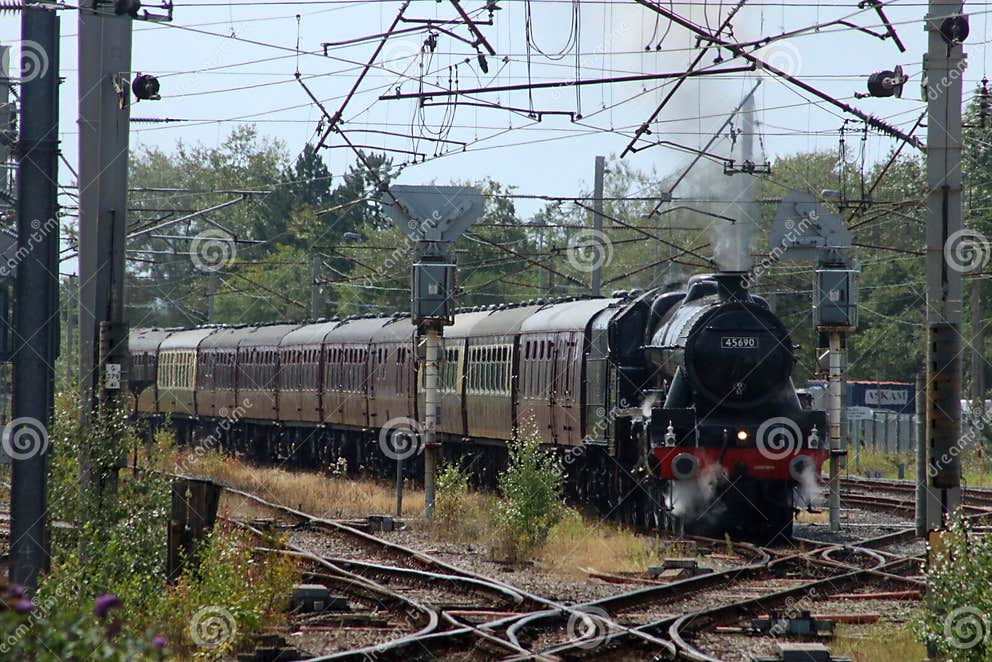 Steam Train Leander Setting Off from Carnforth Editorial Photo - Image ...