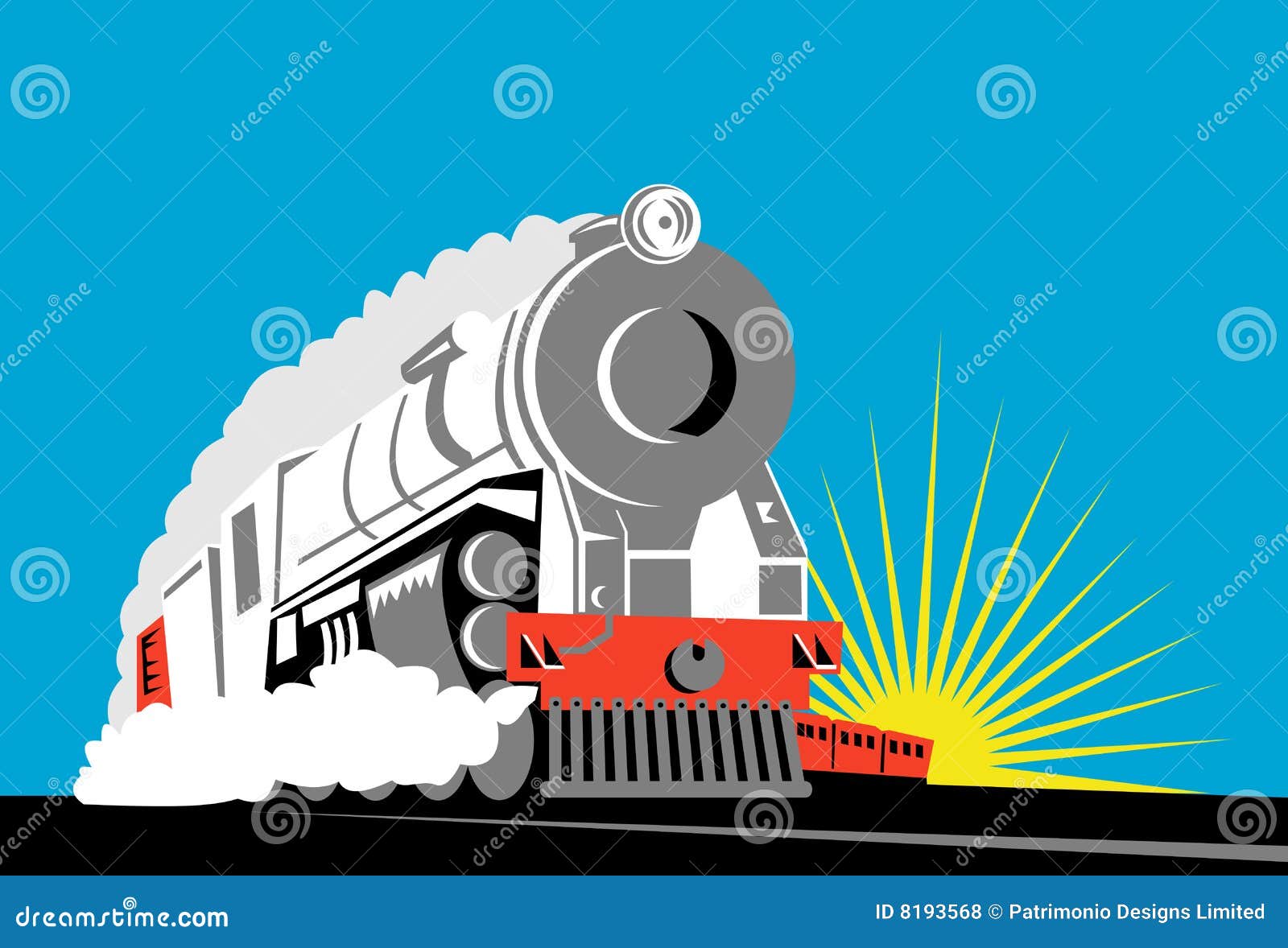 Steam Train Locomotive stock illustration. Illustration of carriage ...