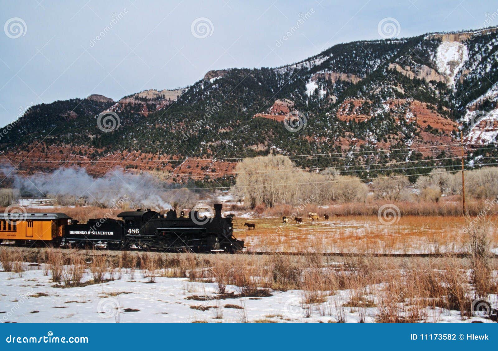 Steam Train in Mountains stock photo. Image of railroad - 11173582