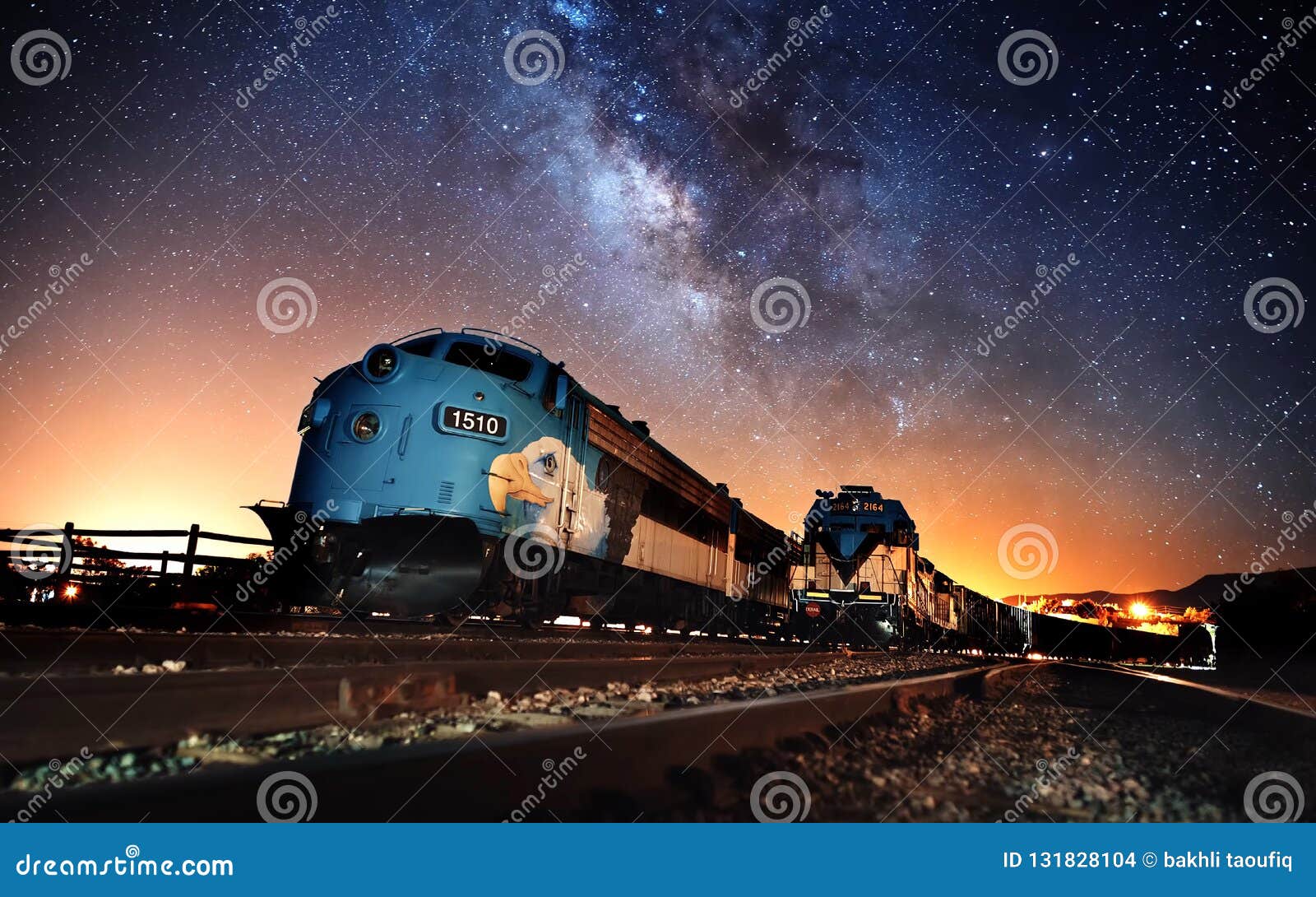 Steam Train at Night - Sky Scenics - Nature 2018 Stock Photo - Image of ...