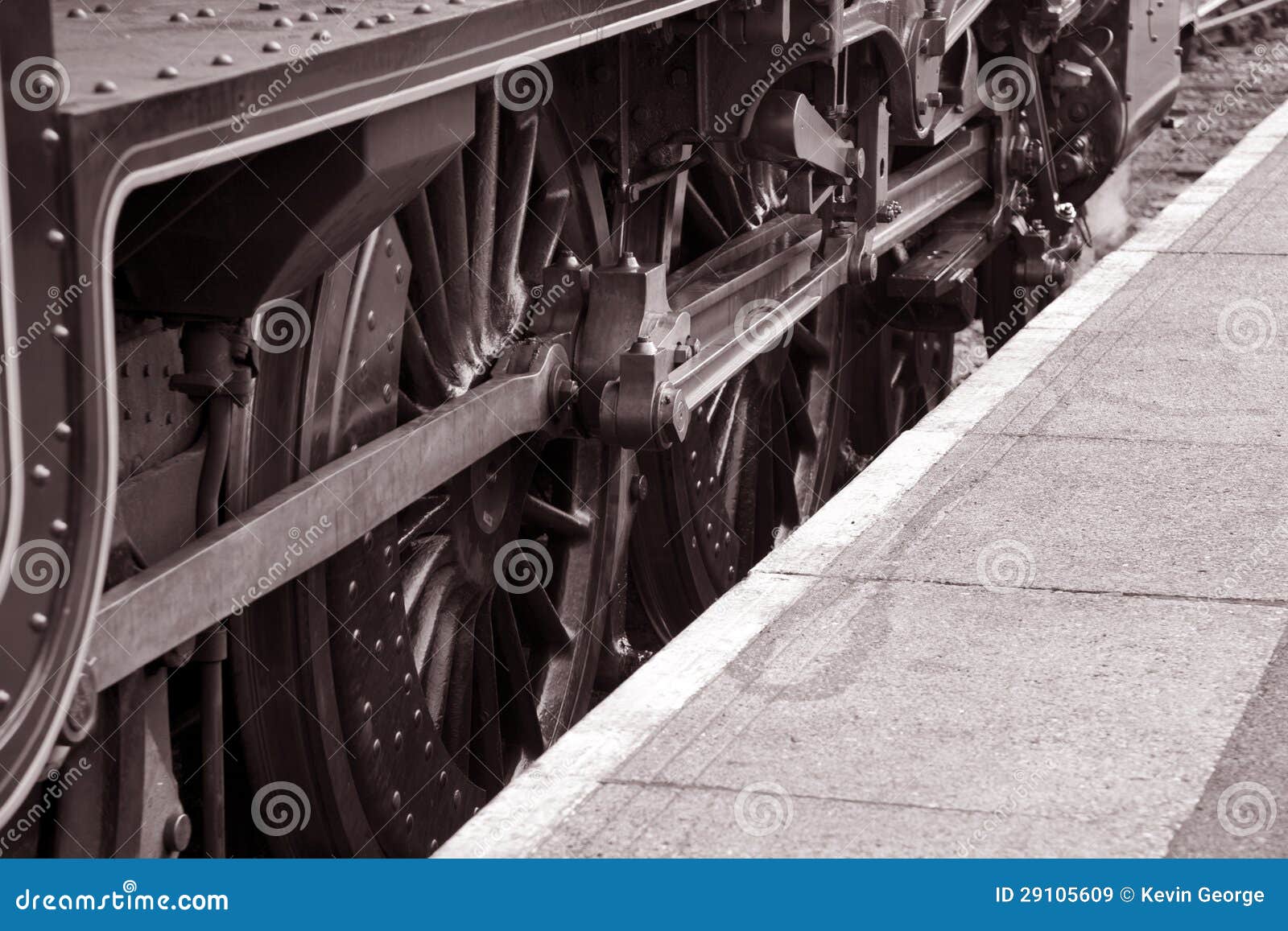 Steam Train on Platform stock image. Image of sepia, platform - 29105609