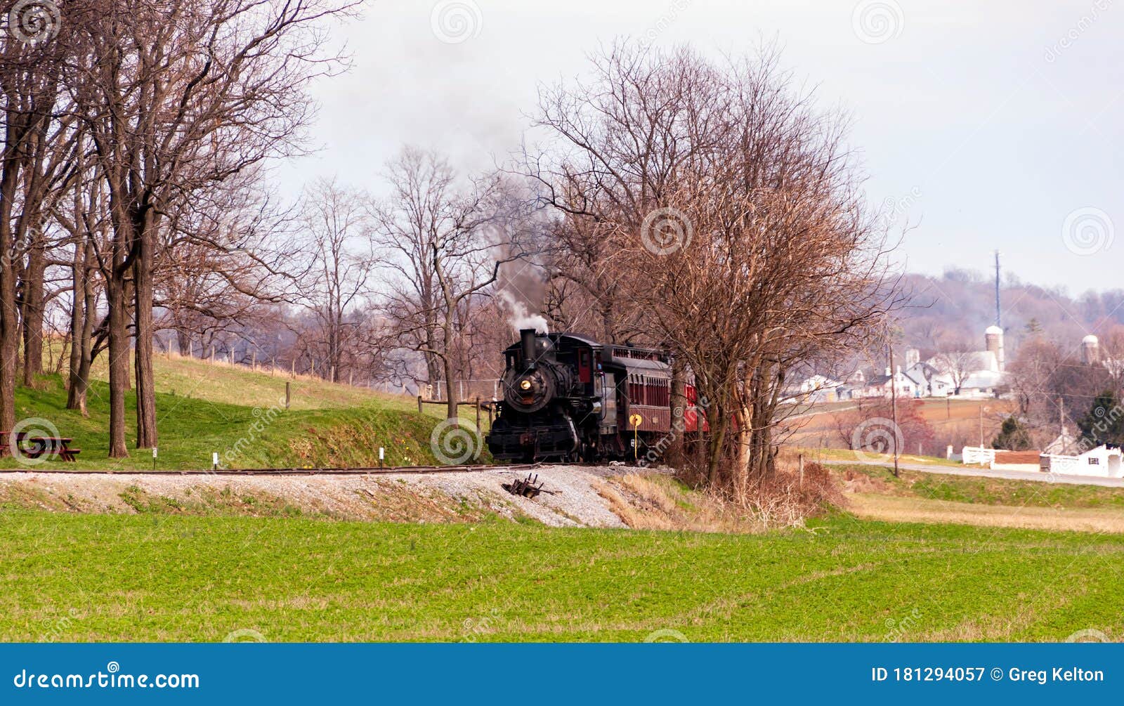 Steam Train Pulling Passenger Cars Editorial Photography - Image of ...