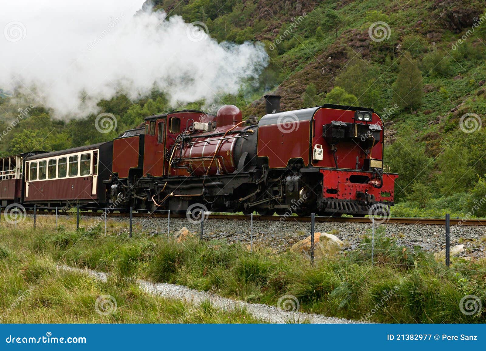 Steam Train in Snowdonia, Wales Stock Image - Image of north, railway ...