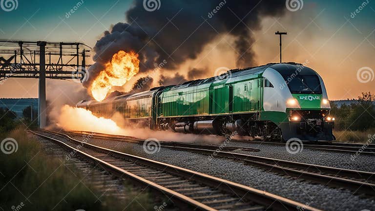 Steam Train at the Station Fire Train, a Speedy Exploding, Train ...