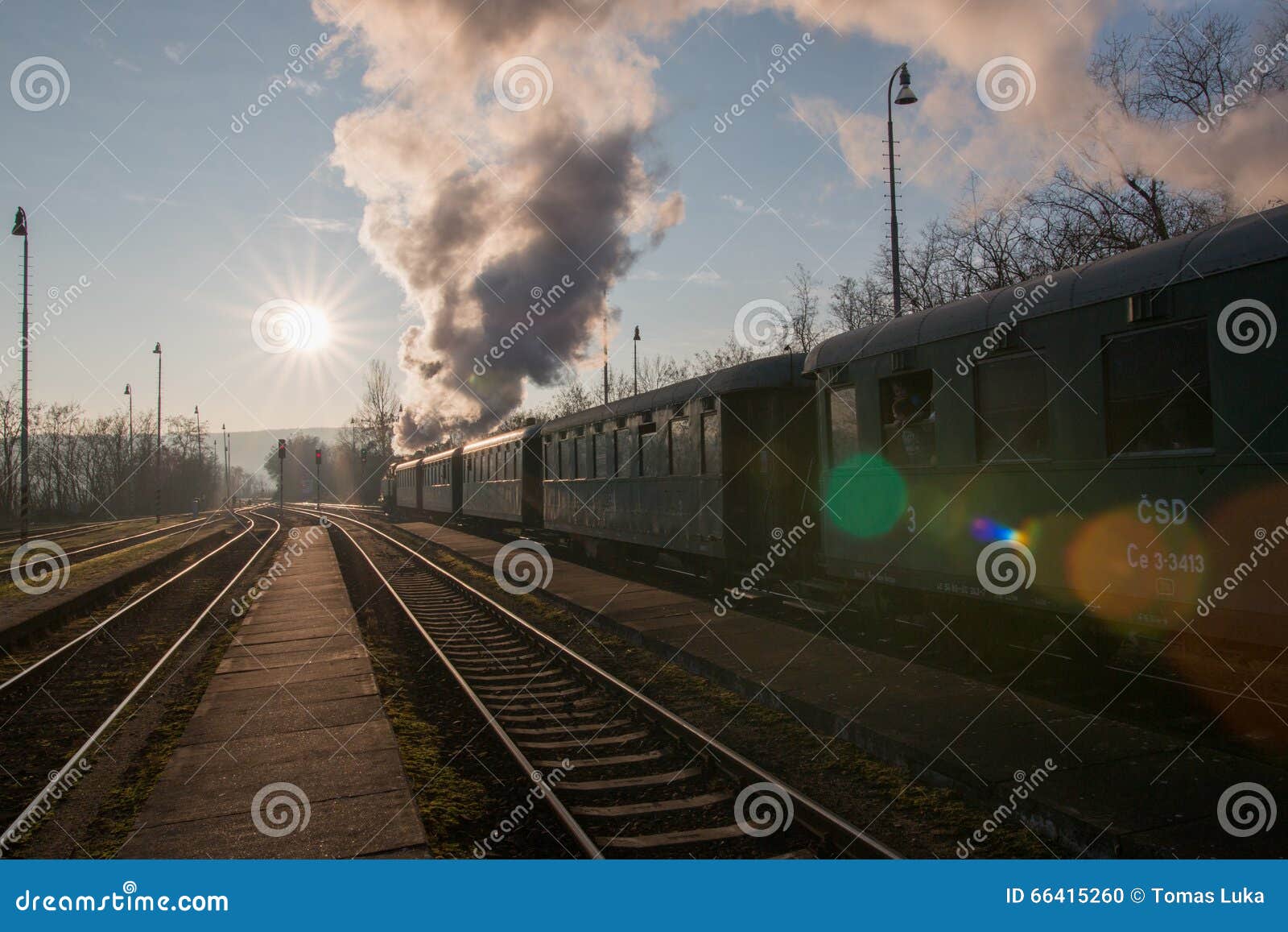 Steam Train at the Station on Rails Stock Photo - Image of steel ...