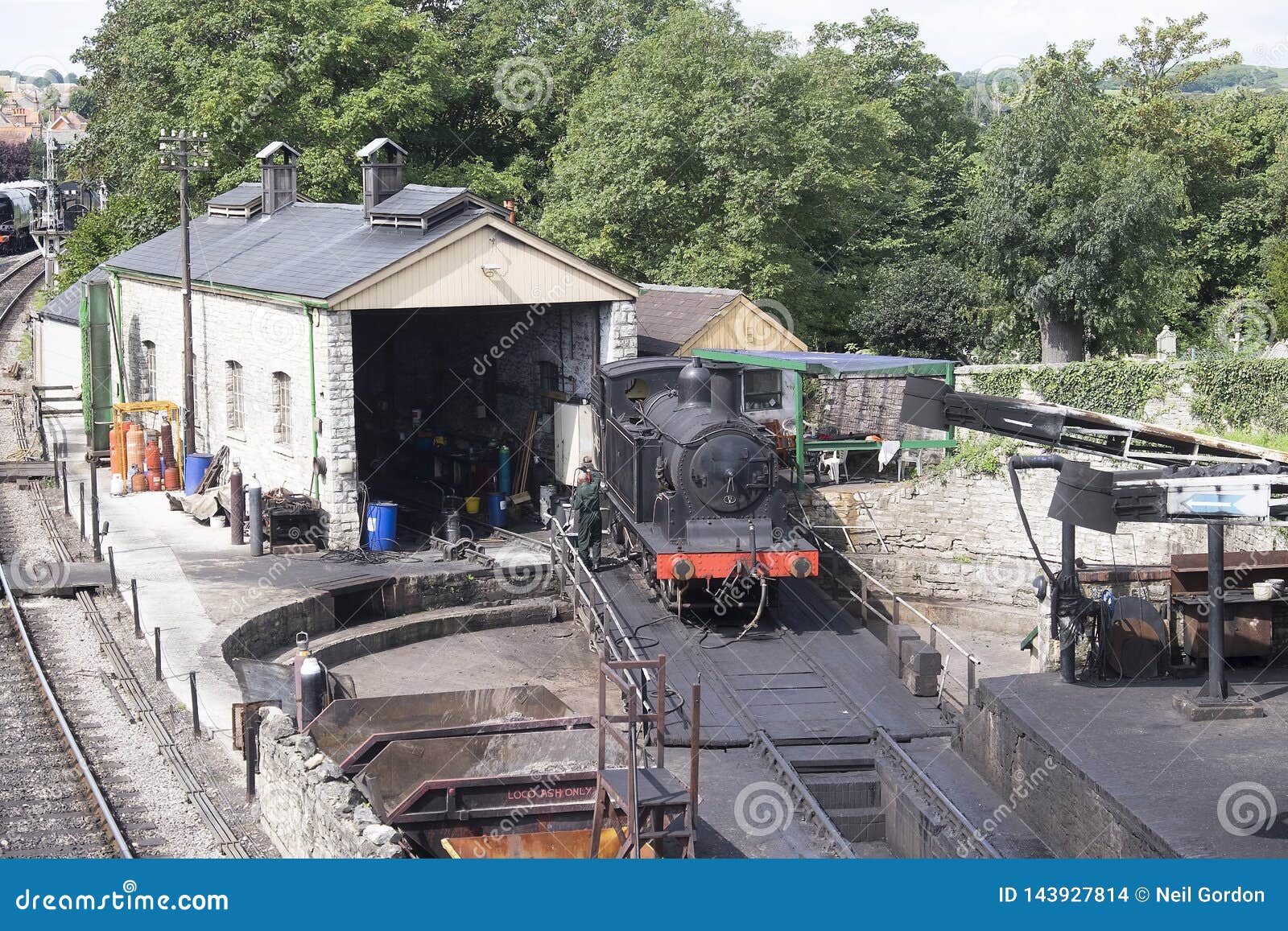 Steam Train on the Turn Table Stock Photo - Image of transport, railway ...