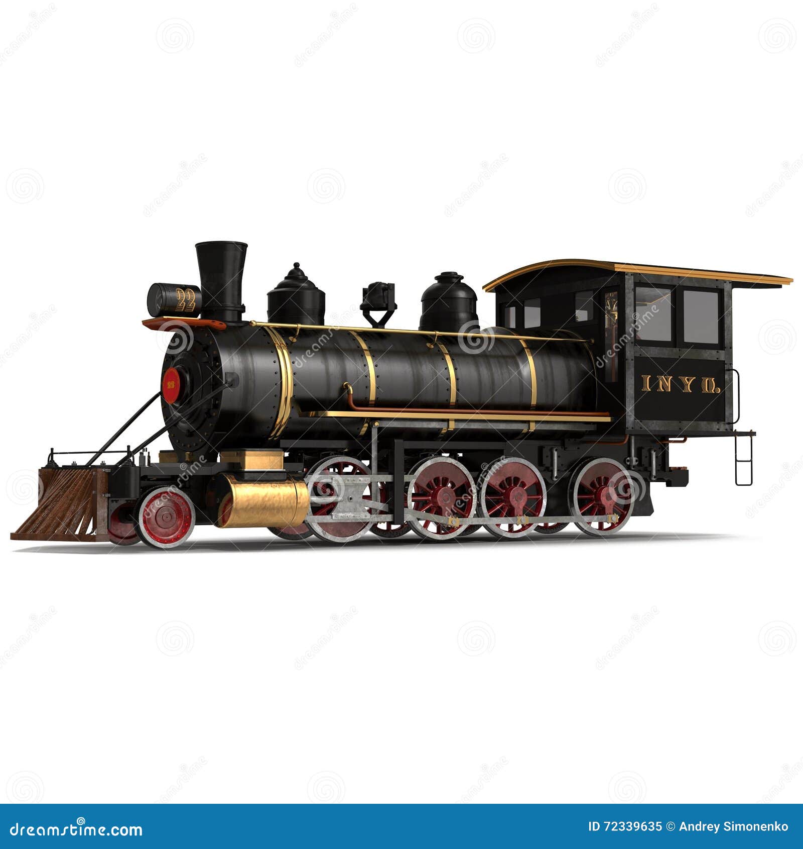 Steam Train on a White 3D Illustration Stock Image - Image of diesel ...