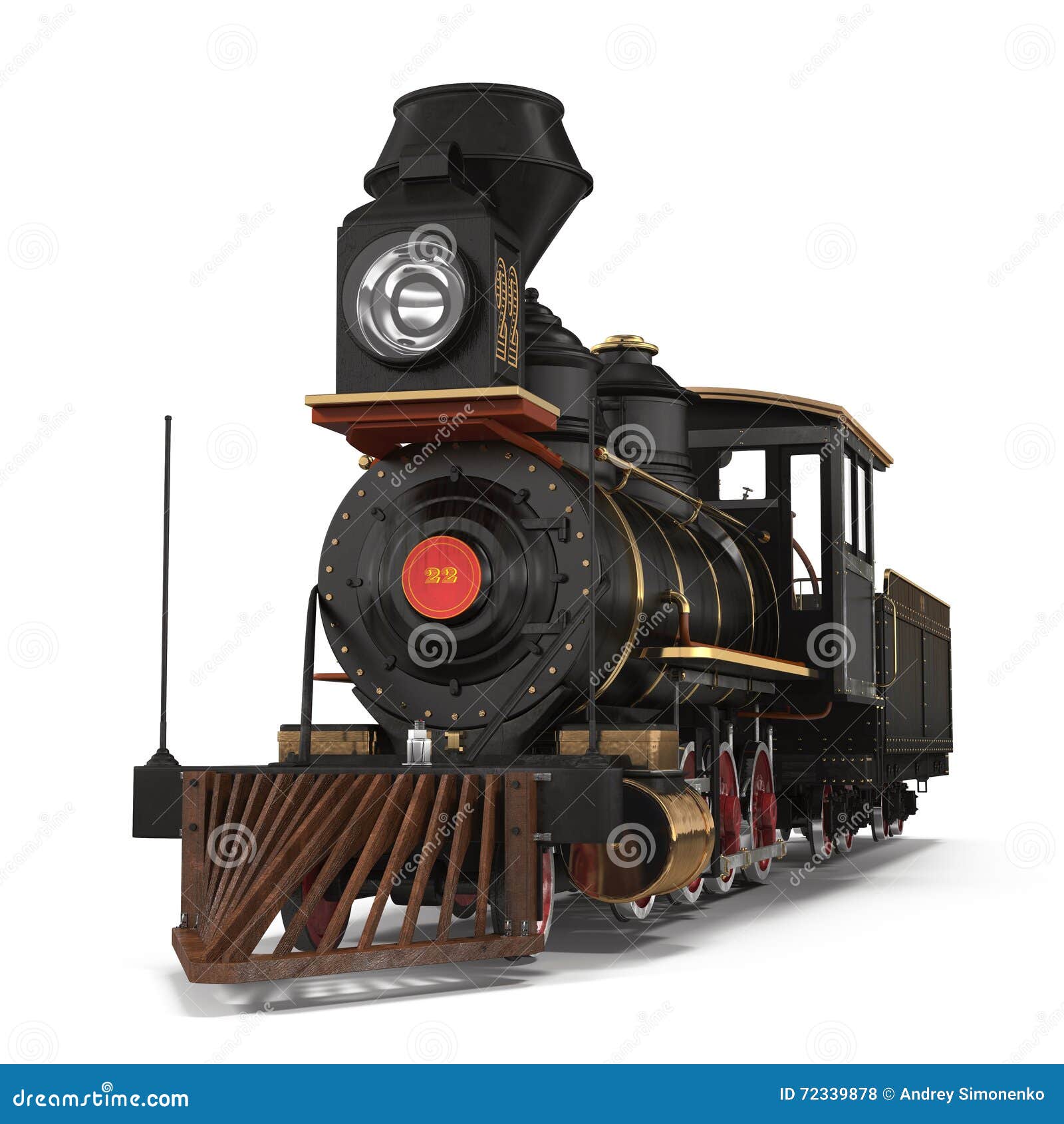 Steam Train On A White 3D Illustration Stock Illustration ...
