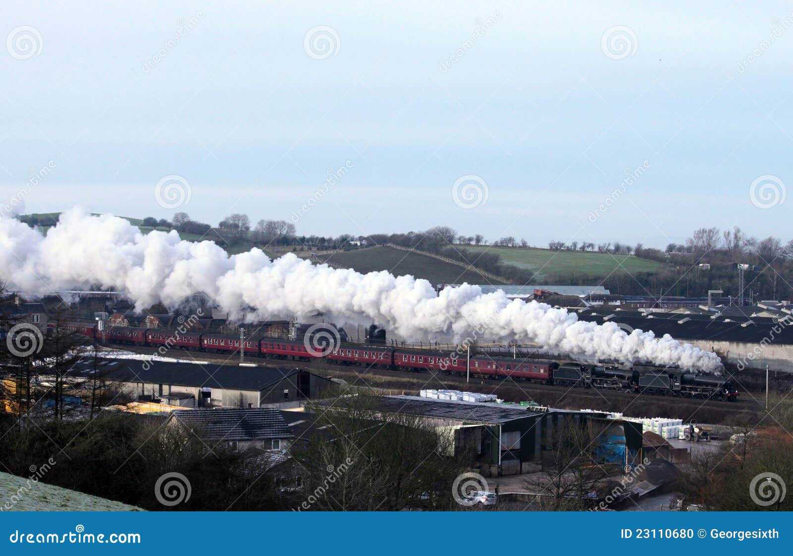 Steam Trains Double Headed Black Fives, Carnforth Stock Photo - Image ...