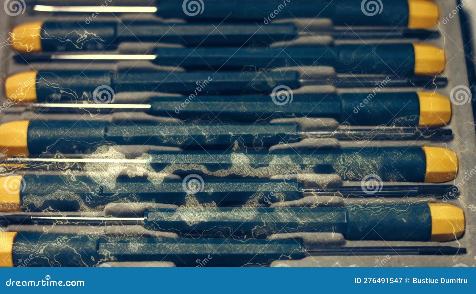 Steam Transformation Effect of Mans Hand Assembling Screwdriver Set ...