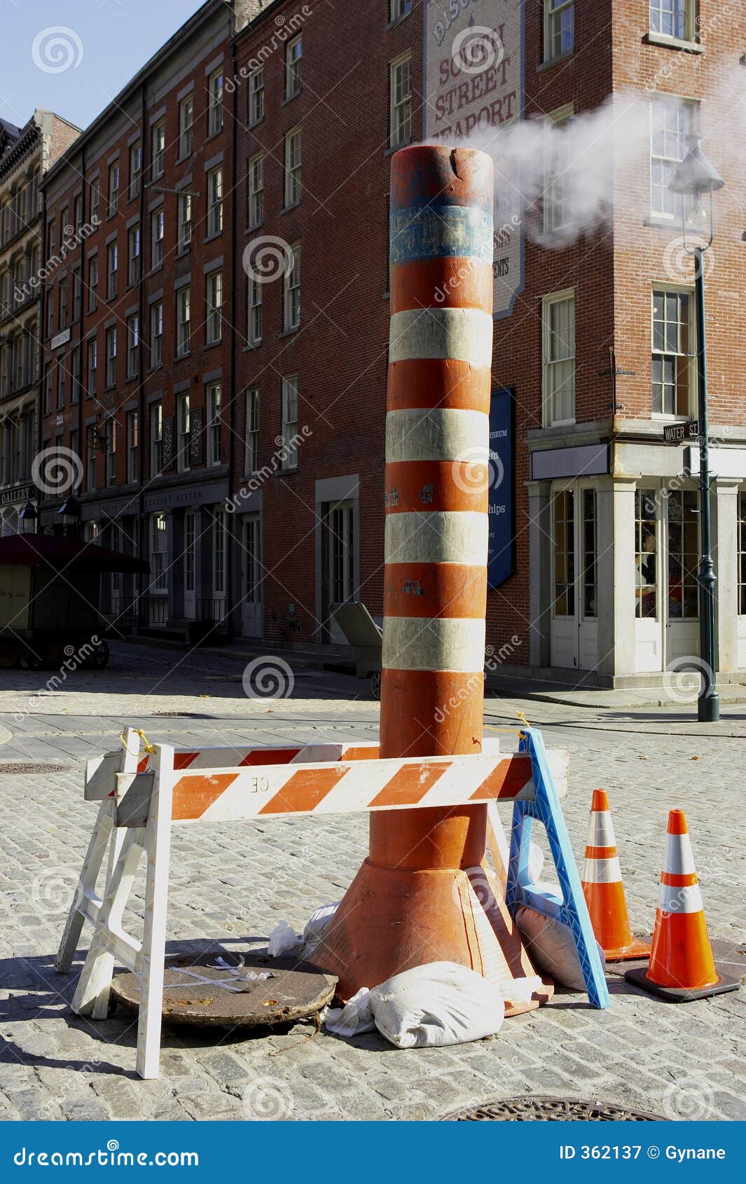 Steam Venting from the Street Stock Image - Image of striped, port: 362137