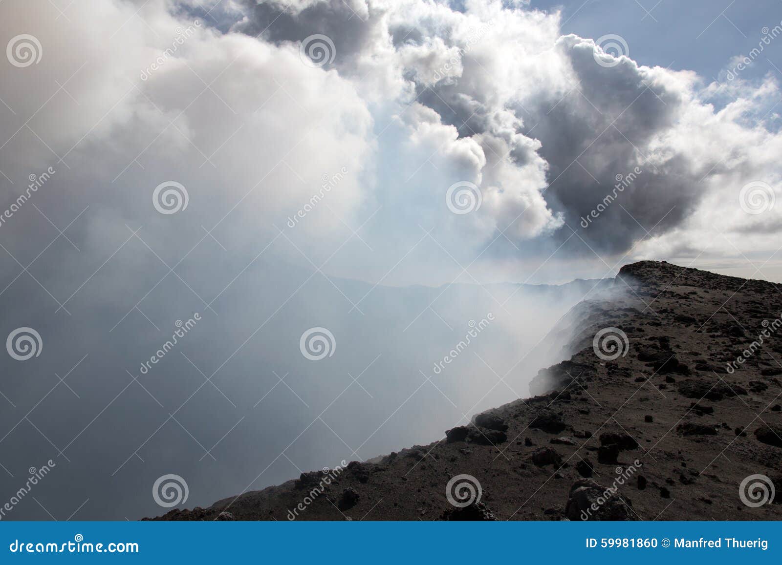 Steam of Volcano Yasur, Vanuatu Stock Photo - Image of tanna, magma ...