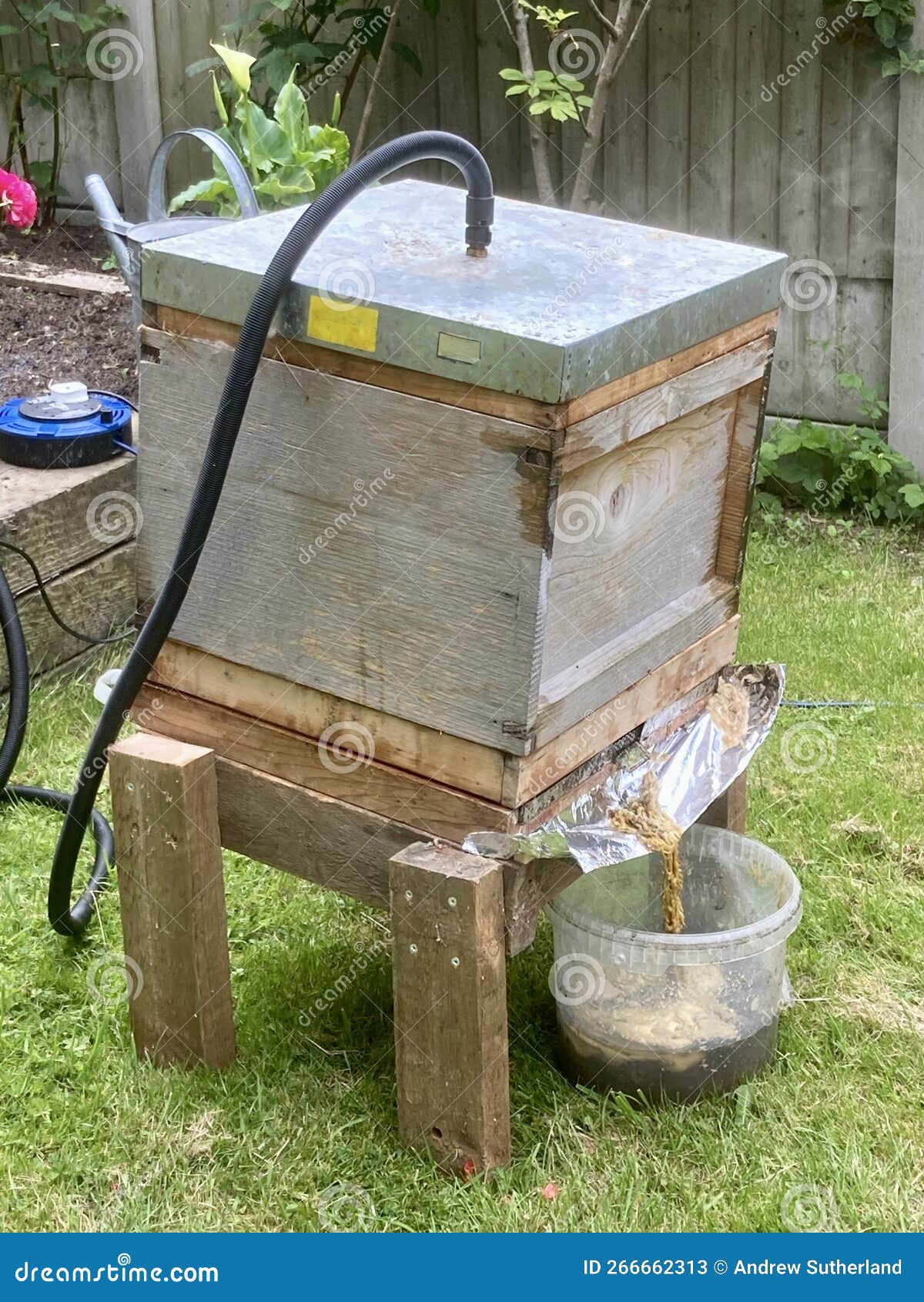 Steam Wax Extractor In Use Extracting Beeswax From Honey Frames Stock Image Image Of