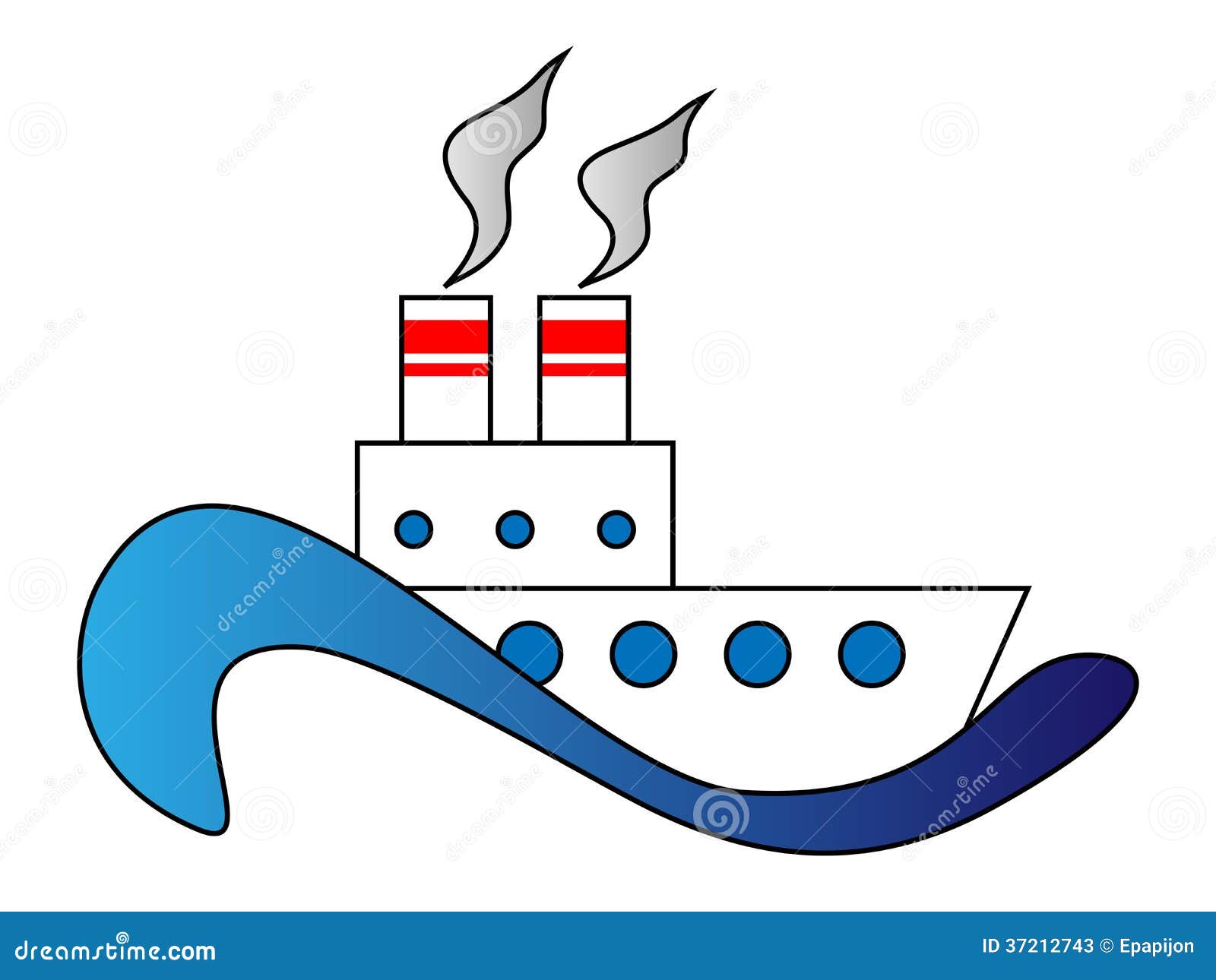 Steamboat stock vector. Illustration of retro, steam - 37212743