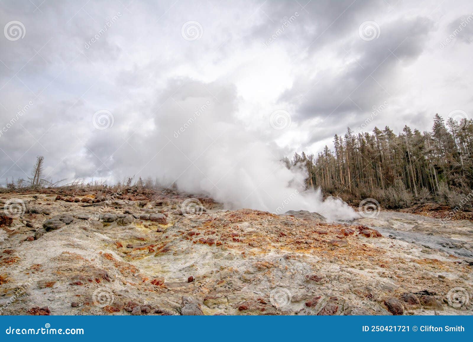 Steamboat Geyser Erupting in Cold Fall Stock Image - Image of cold ...