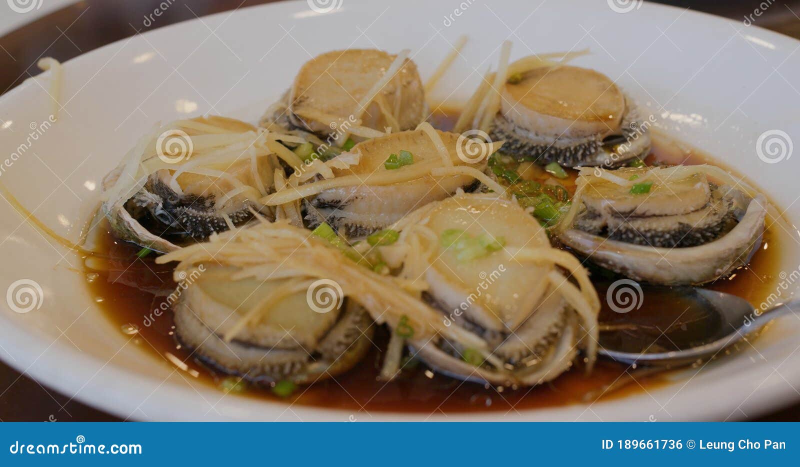 Steamed Abalone in Chinese Restaurant Stock Photo - Image of simple ...