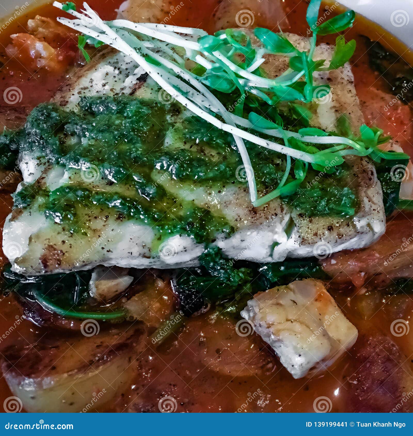Steamed Atlantic cod stock image. Image of dish, steamed - 139199441