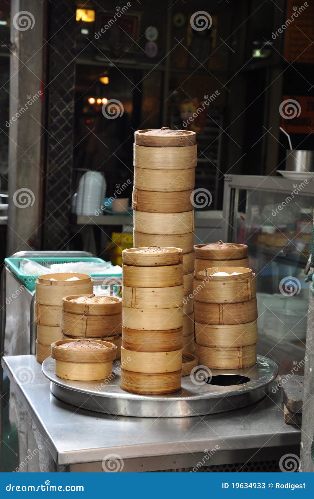 Steamed Dim Sum In Bamboo Trays Stock Image | CartoonDealer.com #23162101