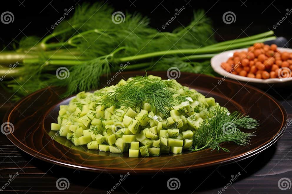 Steamed Beans with Fresh Dill on Plate Stock Photo - Image of fresh ...