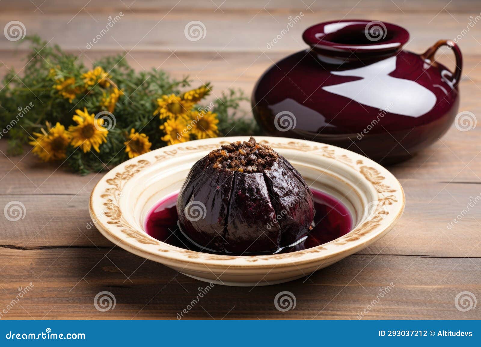 Steamed Beetroot on a Ceramic Plate Stock Photo - Image of plantbased ...