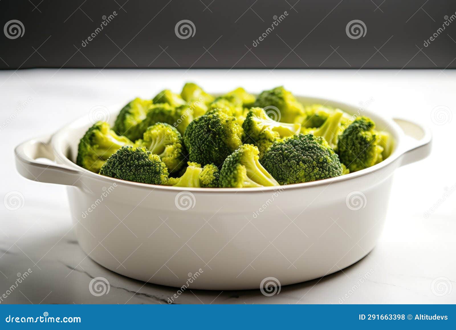Steamed Broccoli in a White Serving Bowl Stock Photo - Image of steamed ...