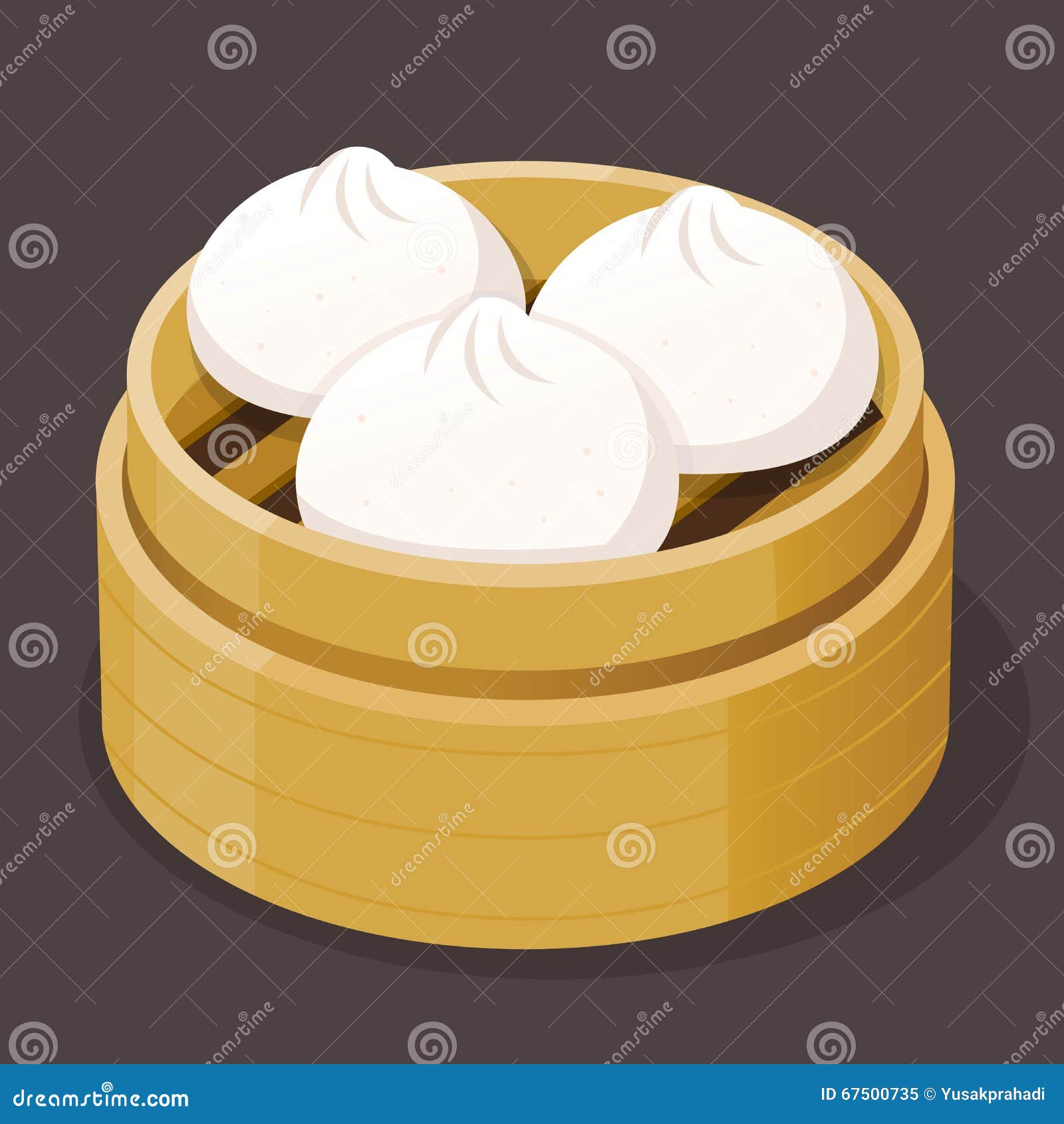 Steamed Bun Dim Sum Cartoon Vector | CartoonDealer.com #67500735