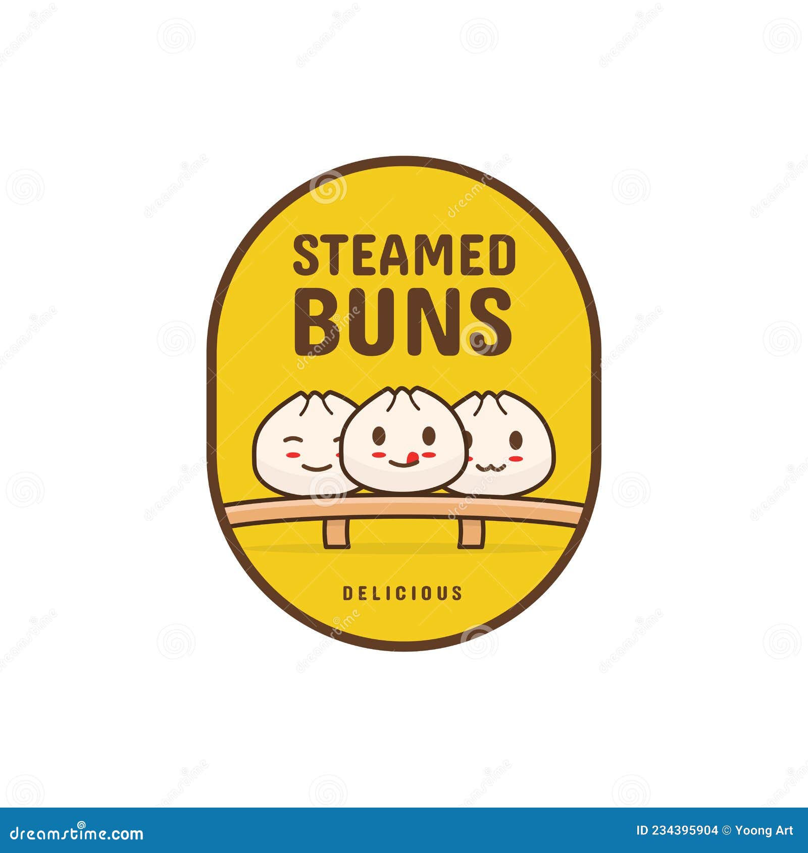 Steamed buns logo template stock vector. Illustration of food - 234395904