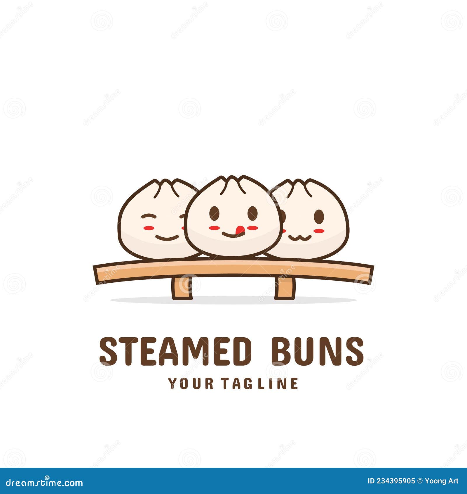 Steamed buns logo template stock vector. Illustration of buns - 234395905