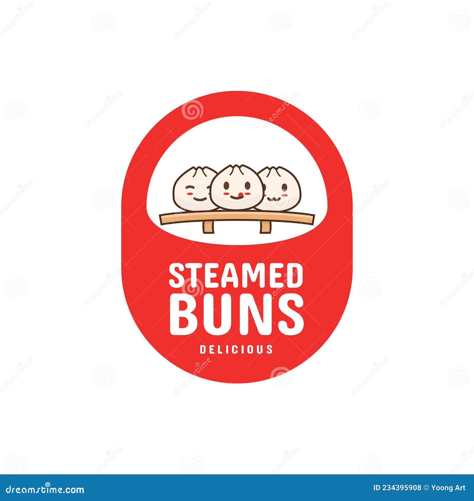 Steamed buns logo template stock vector. Illustration of mascot - 234395908