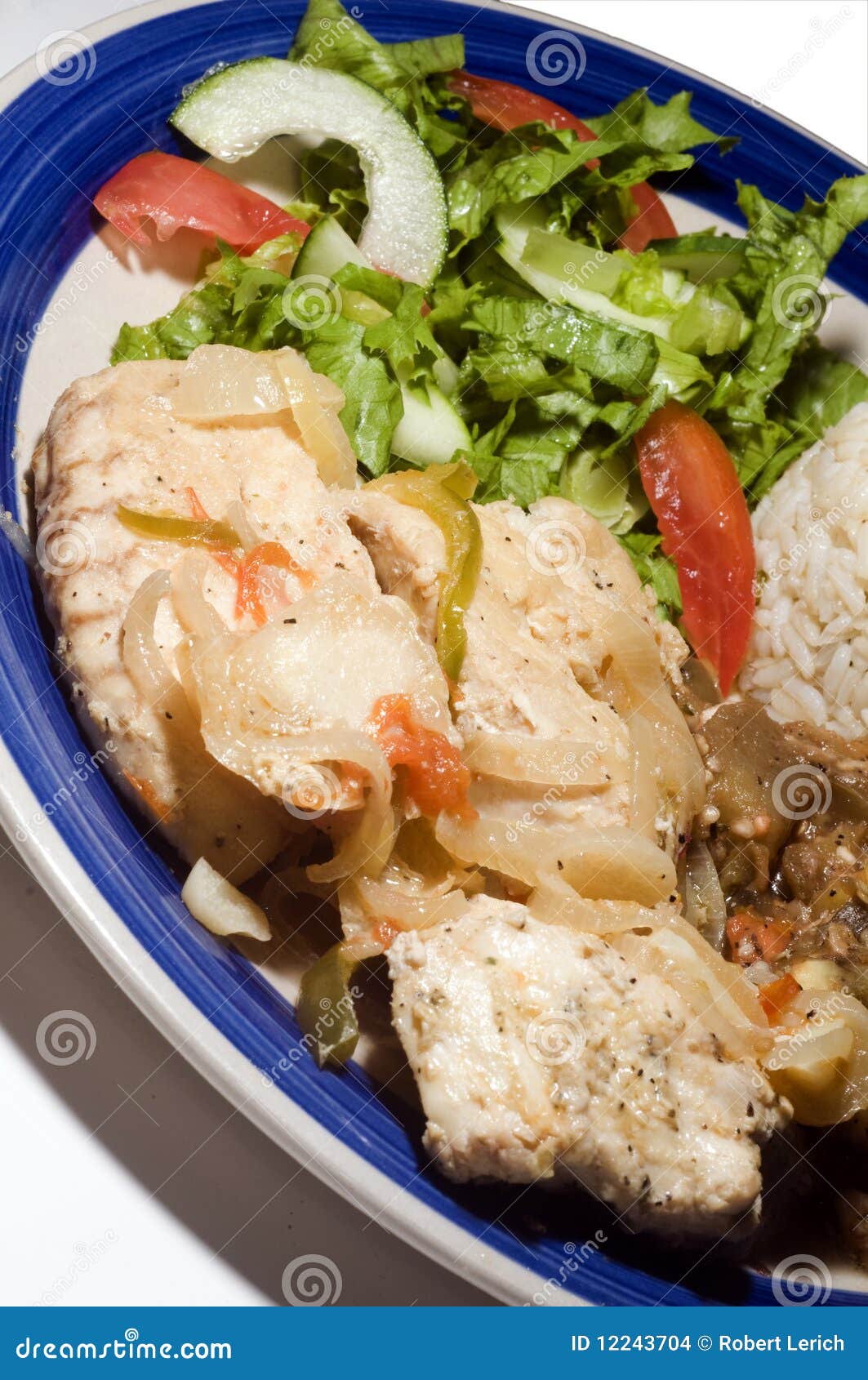 Steamed Cavalli Kingfish Caribbean Style Stock Photo - Image of fish ...