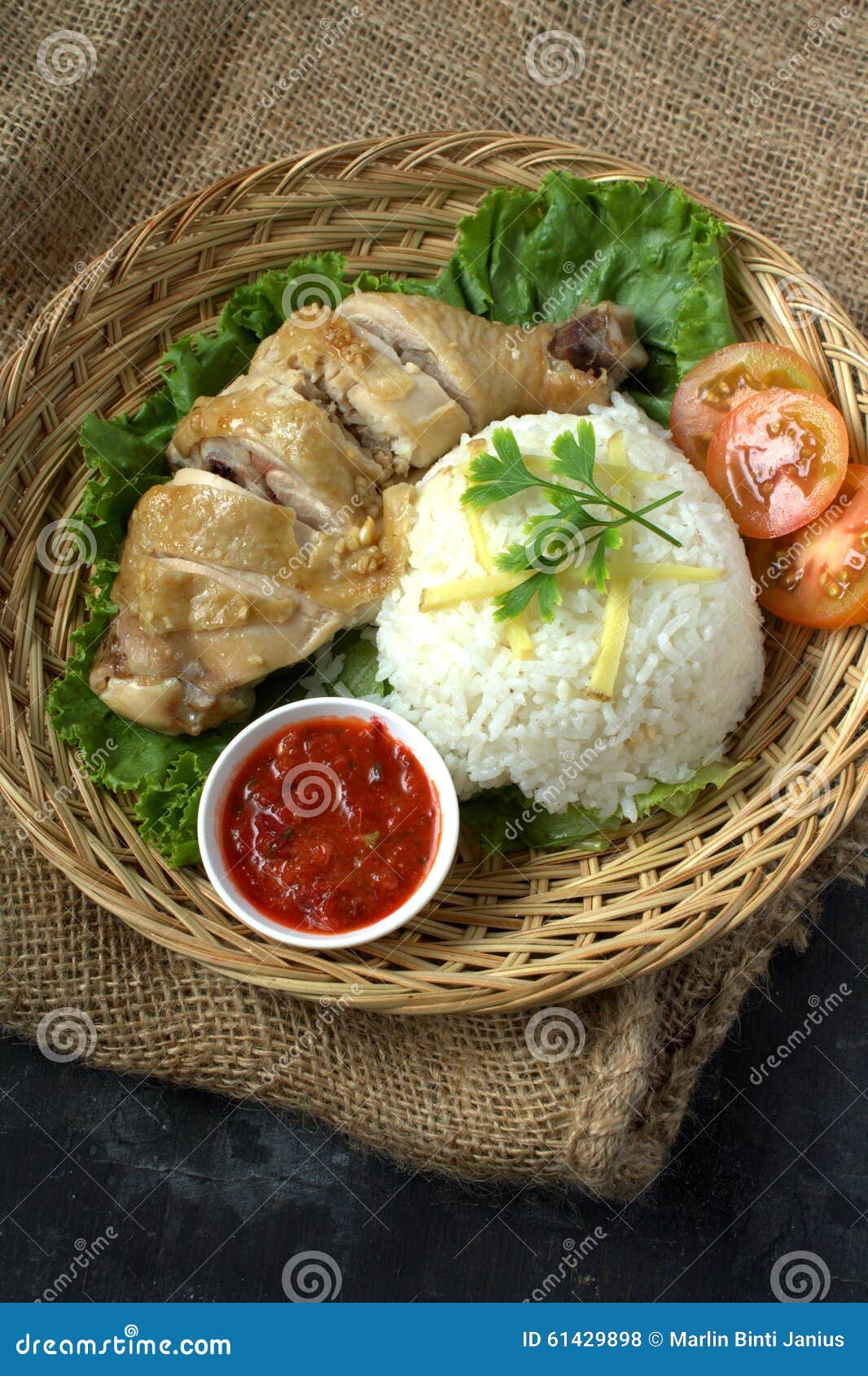 Steamed Chicken Rice stock photo. Image of chop, asian - 61429898