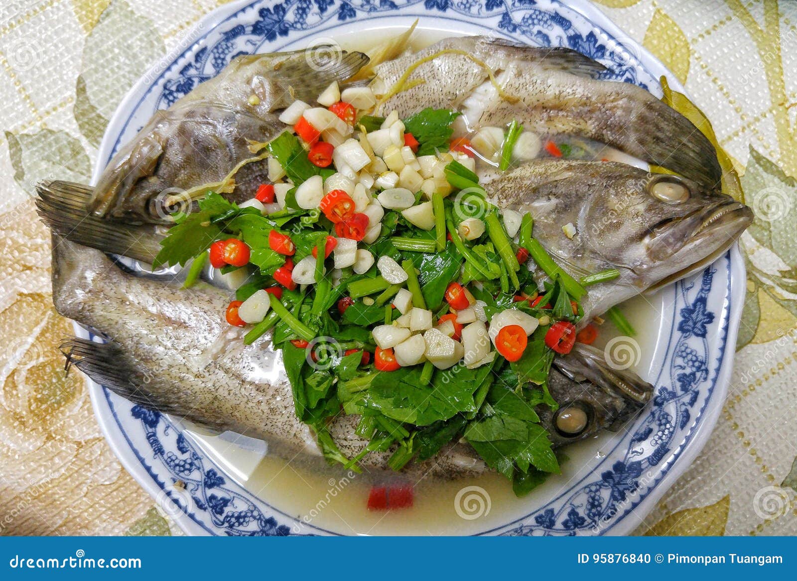 Steamed Clown Fish with Lime. Stock Photo - Image of food, cuisine ...