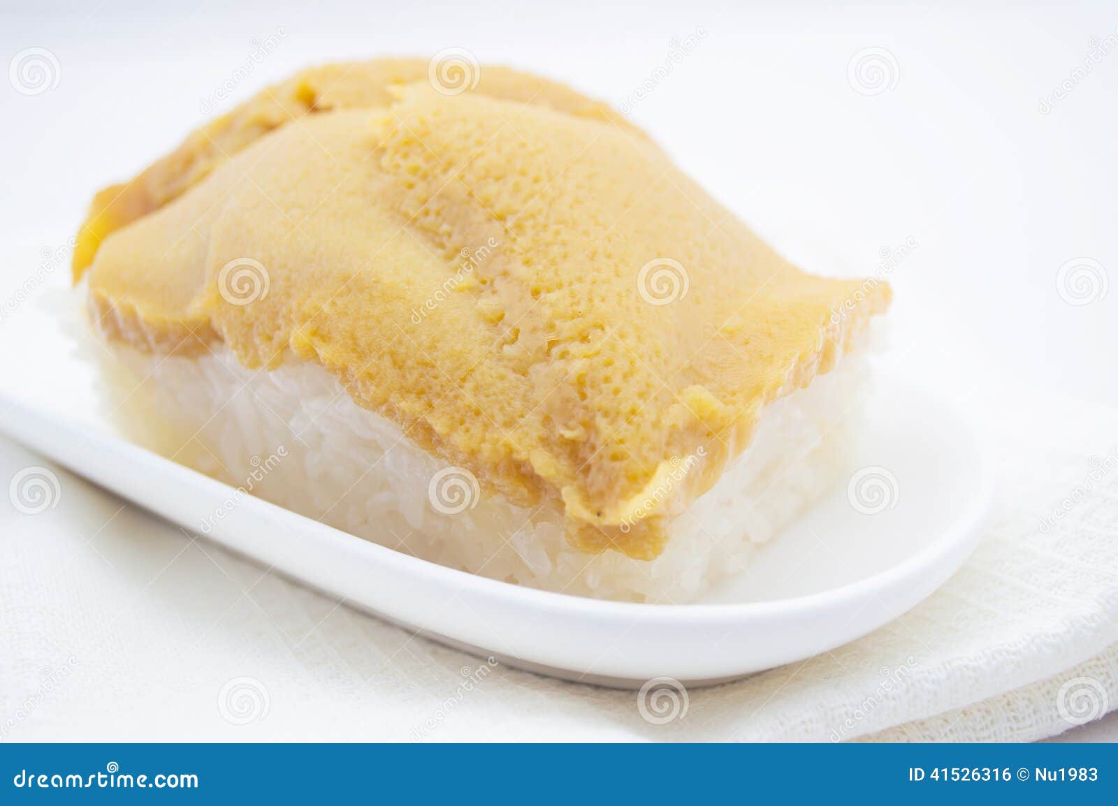 Steamed Custard Serve with Sticky Rice Stock Photo - Image of snack ...