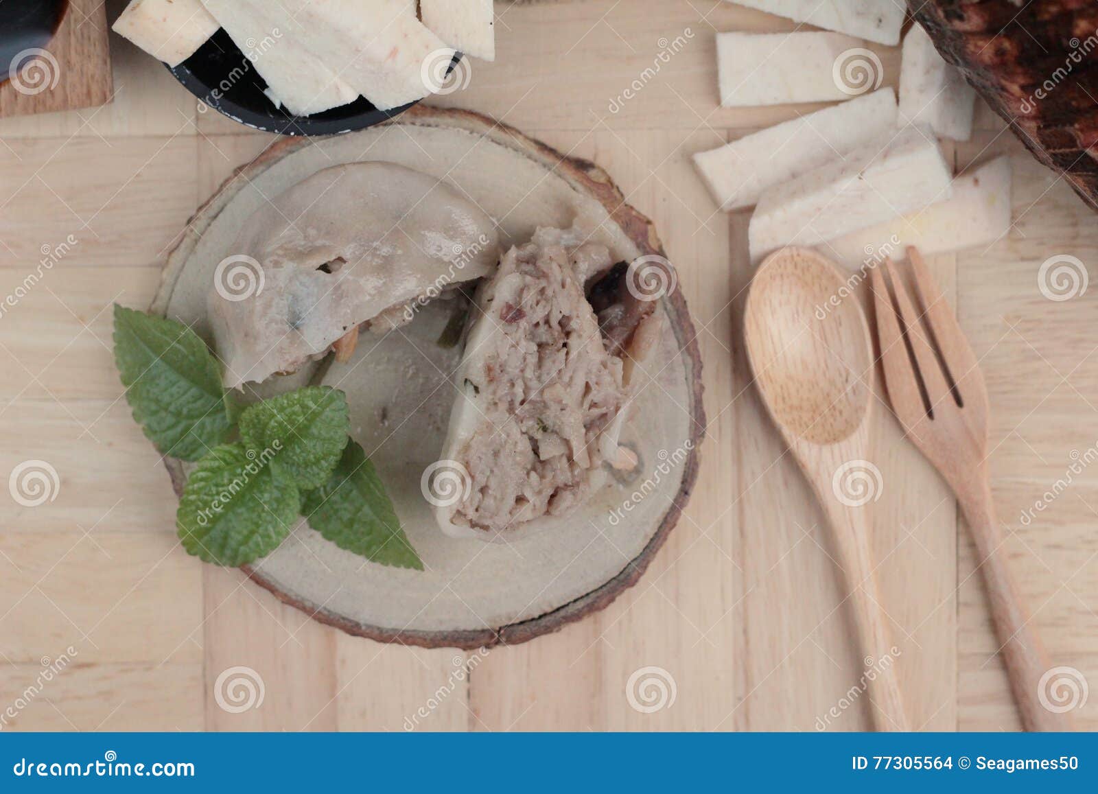Steamed Dumpling Stuffed with Taro is Delicious. Stock Photo - Image of ...