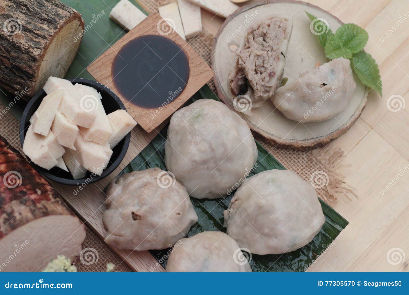 Steamed Dumpling Stuffed with Taro is Delicious. Stock Photo - Image of ...