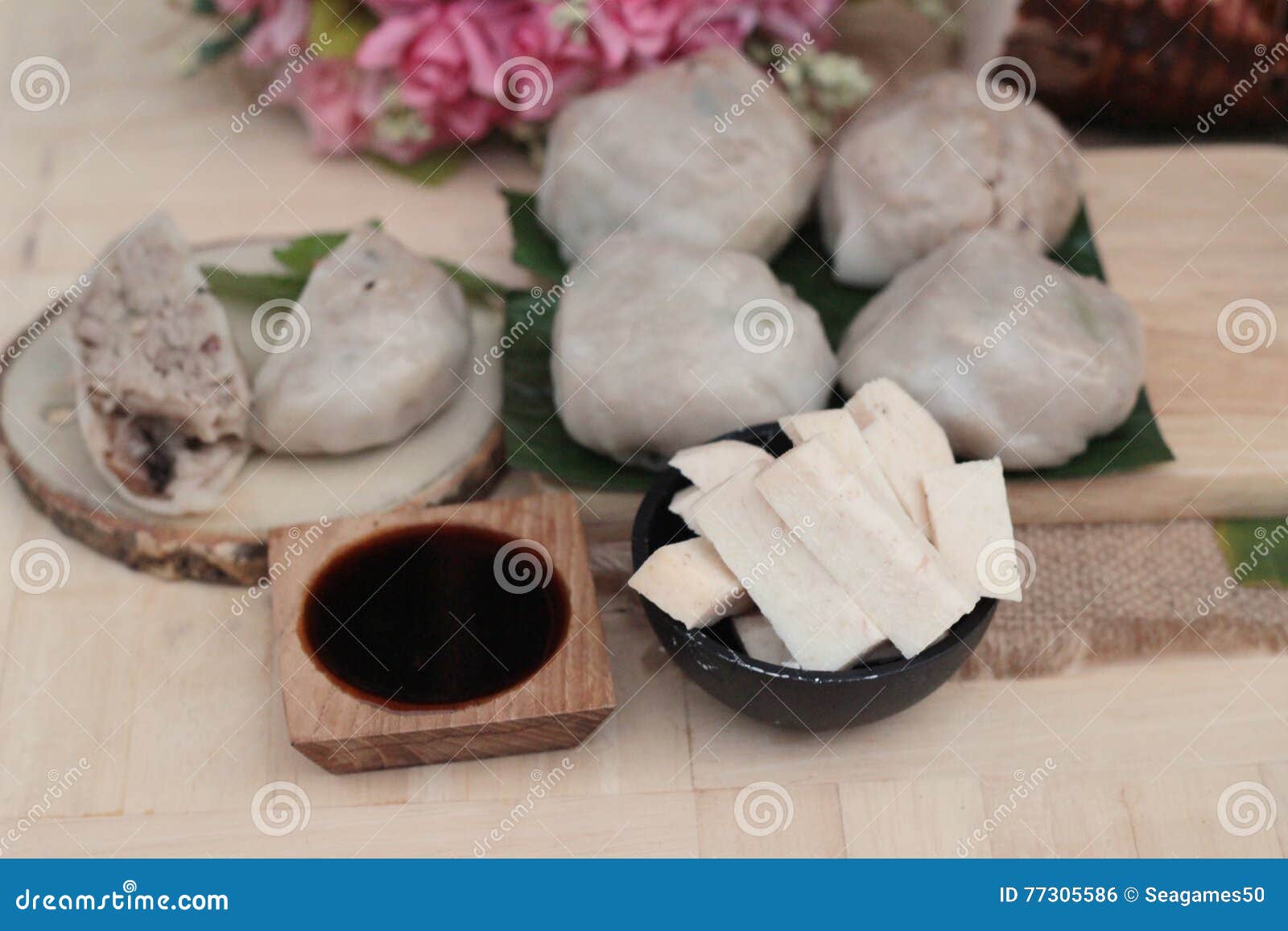 Steamed Dumpling Stuffed with Taro is Delicious. Stock Photo - Image of ...