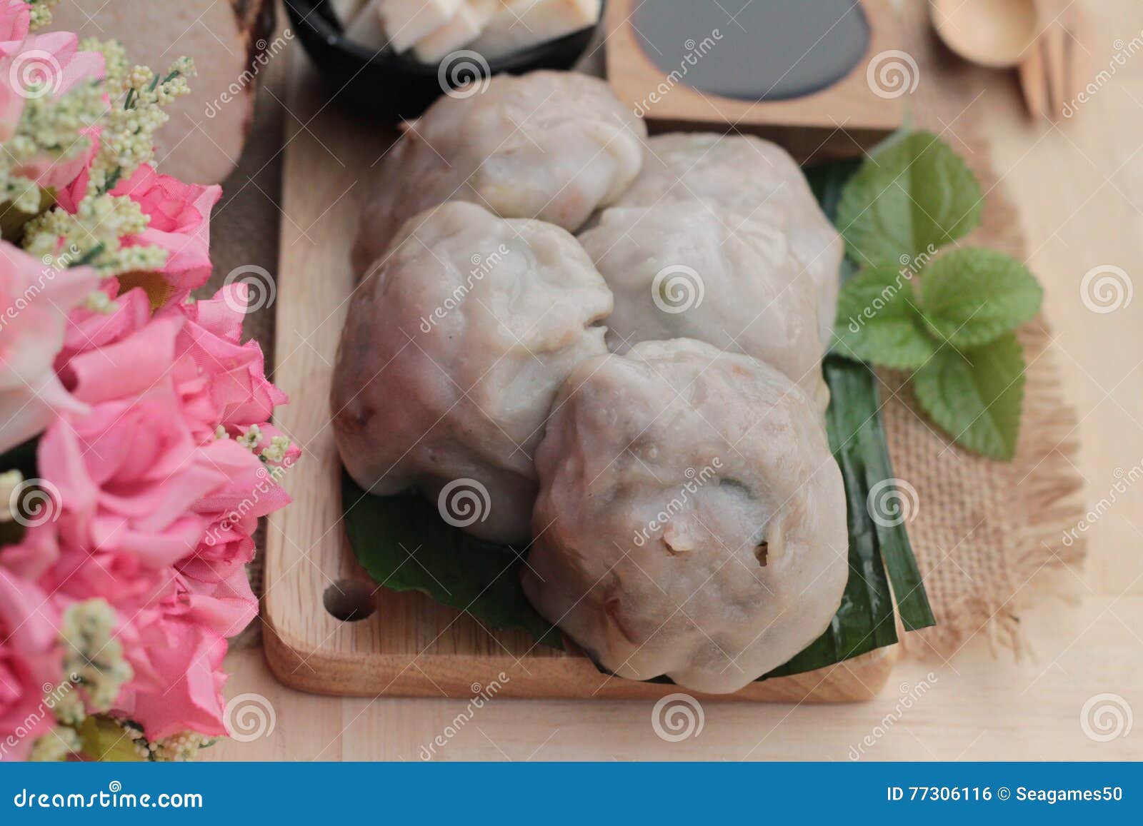 Steamed Dumpling Stuffed with Taro is Delicious. Stock Photo - Image of ...