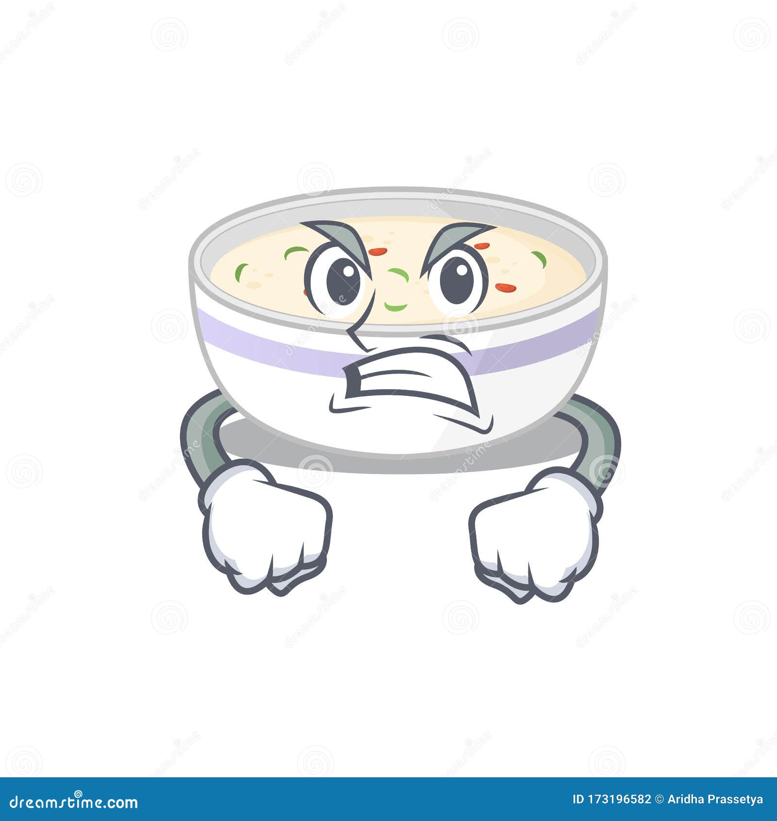 Steamed Egg Cartoon Character Style Having Angry Face Stock Vector ...