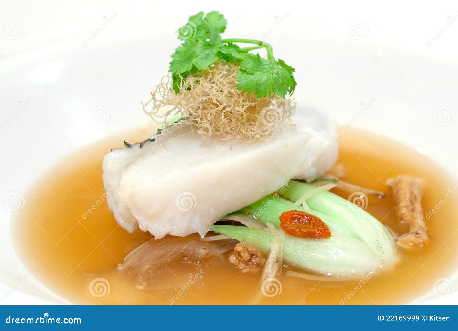 Steamed Fillet of Cod on a Bed of Vegetables Stock Image - Image of ...