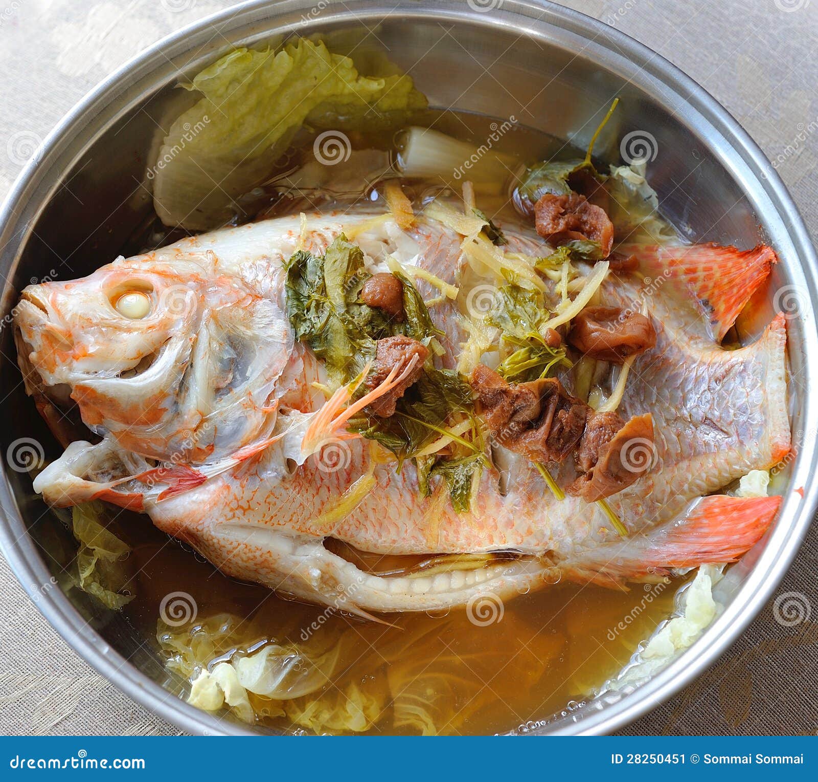 Steamed fish stock image. Image of chef, fish, marbled - 28250451