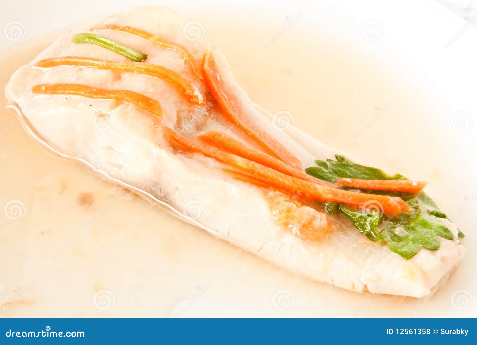 Steamed Fish with Carrot on Top Stock Photo - Image of health, steam ...