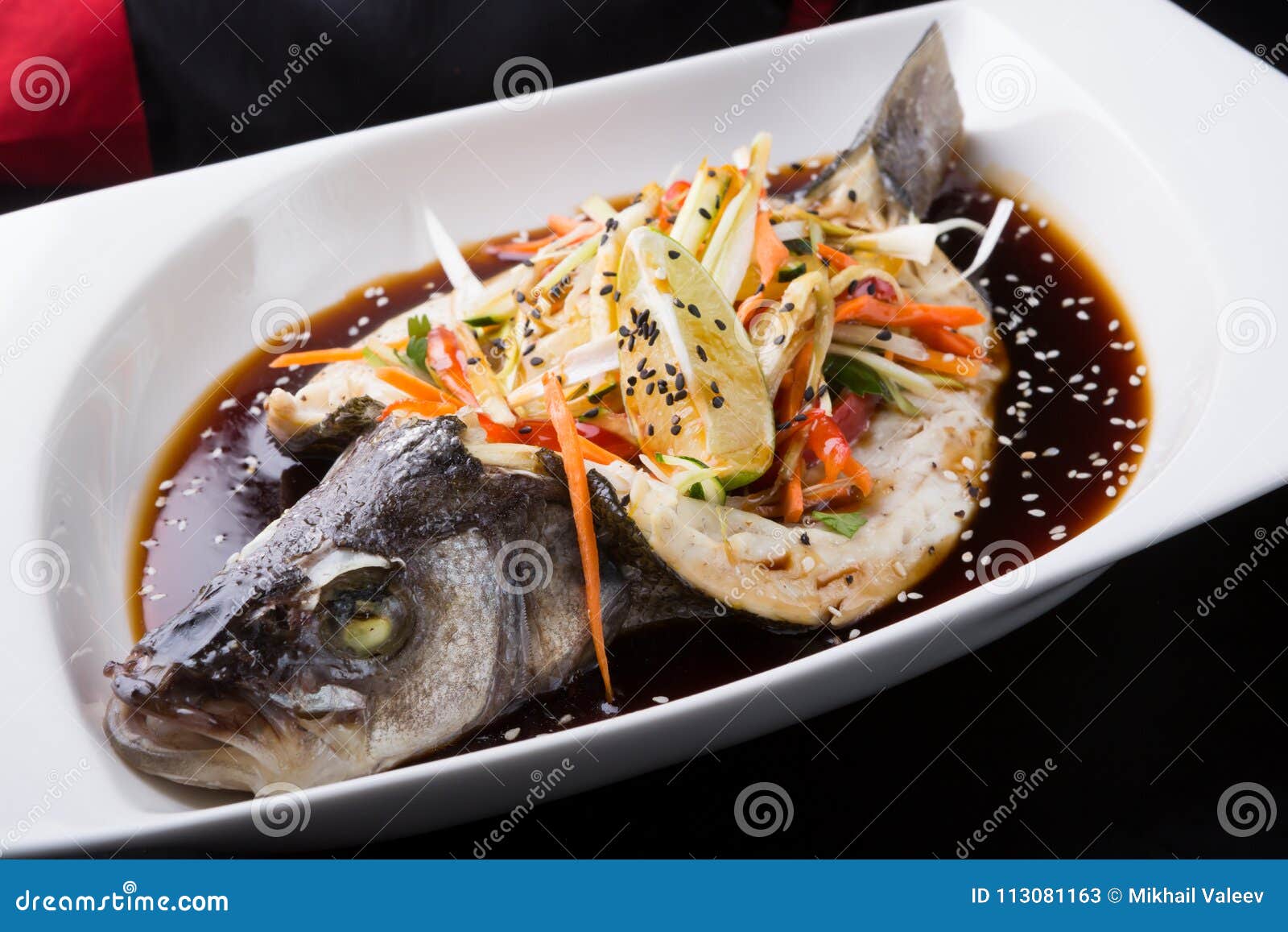 Steamed Fish with Soy Sauce Stock Image - Image of cooking, cuisine ...