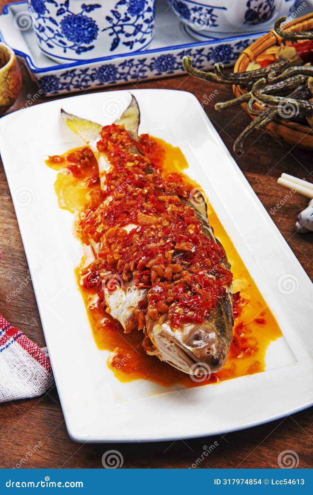 Chop bell pepper fish stock photo. Image of chinese - 317974854
