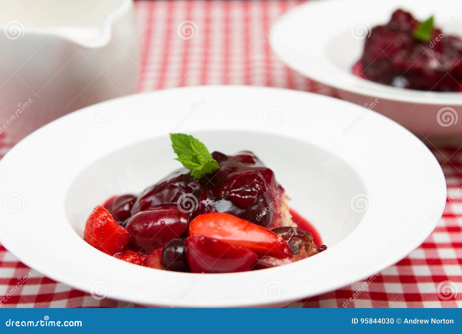 Steamed fruit pudding stock photo. Image of sponge, cherry - 95844030