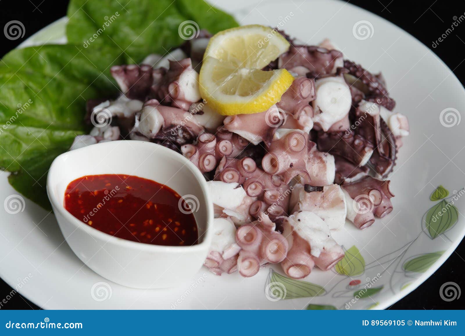 Steamed Octopus with Red Sauce Stock Image - Image of sauce, food: 89569105