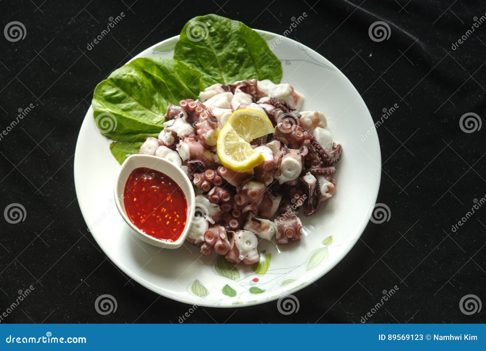 Steamed Octopus with Red Sauce Stock Image - Image of octopus, salad ...