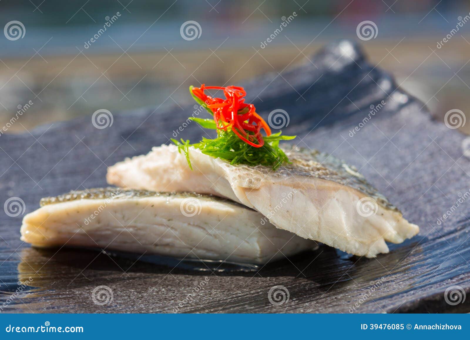 Steamed Organic Fish Fillet Stock Image - Image of garnish, plate: 39476085