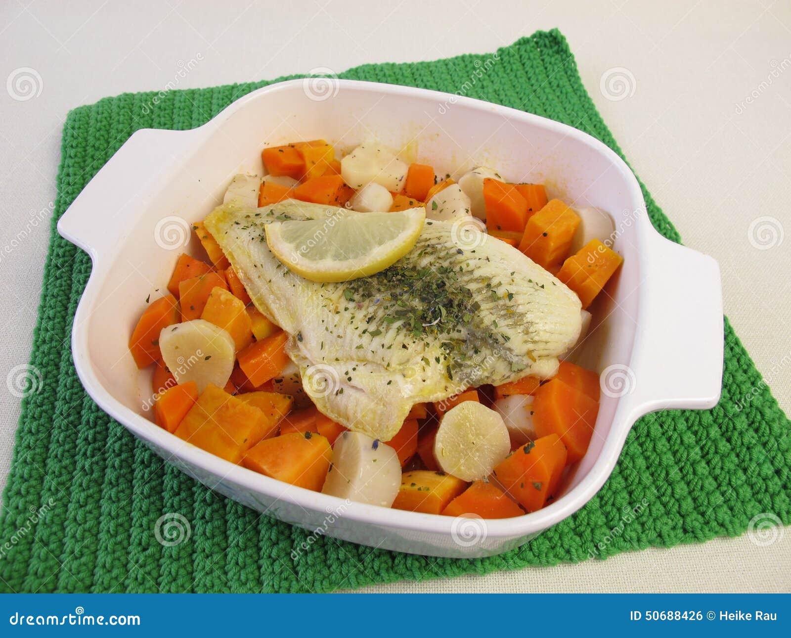 Steamed Plaice on Vegetables in Cooking Pot Stock Photo - Image of ...